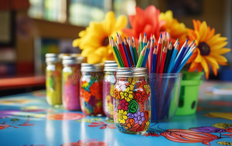 Close-Up Indoor Photography, Capturing School Items on a Table ...