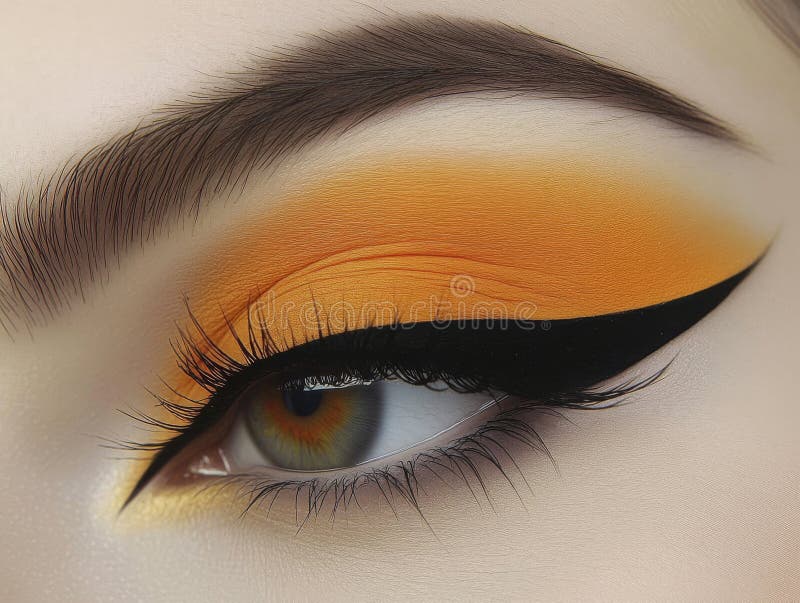 A Close-up Indoor Tutorial on Golden Hour Eye Makeup Features a Warm ...