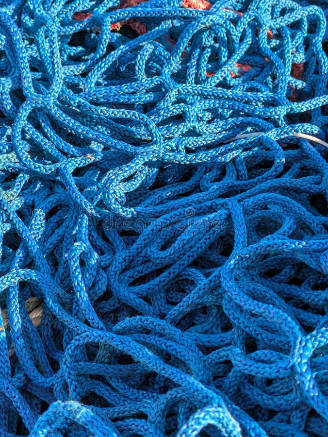 Close Up of Industrial Blue Construction Rope Thick and Abstract Stock ...