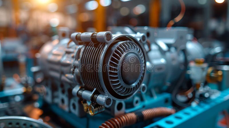 Close-up of an Industrial Engine in a Factory Setting. Stock Image ...