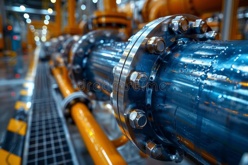 Close Up of Industrial Gas Equipment Essential Components of Mechanical ...