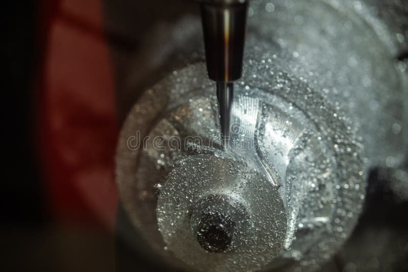 Close-up of Industrial Lathe, Milling Machine, Precision Work. Stock ...