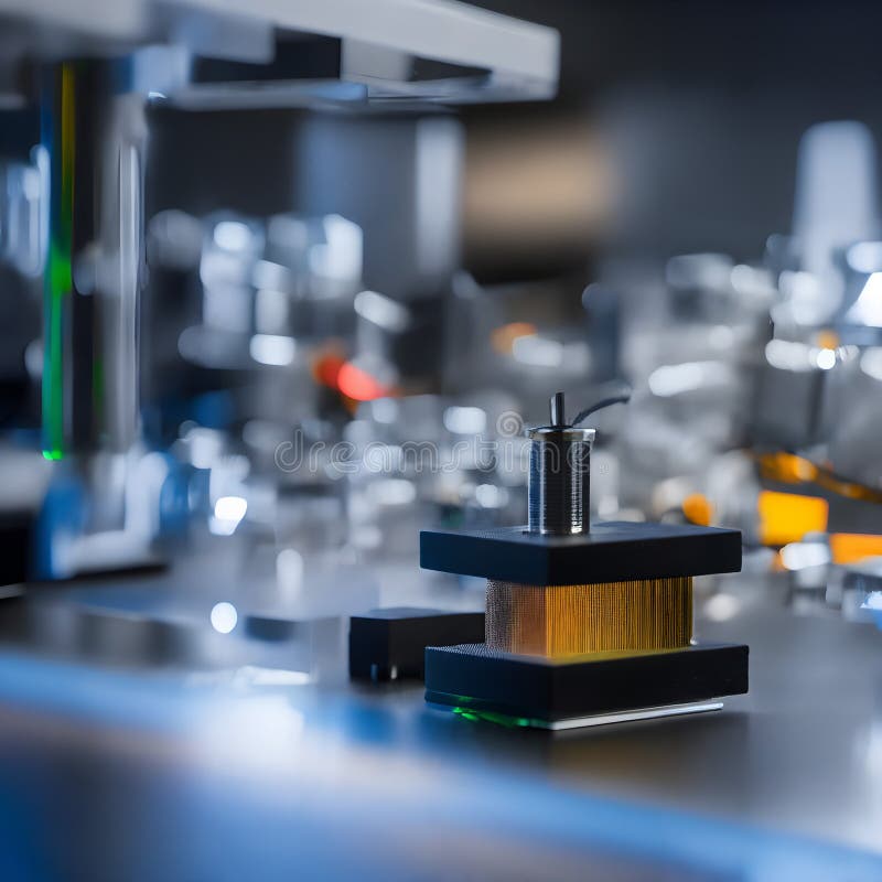 Close-Up of Industrial Machine Component in Modern Factory Setting ...