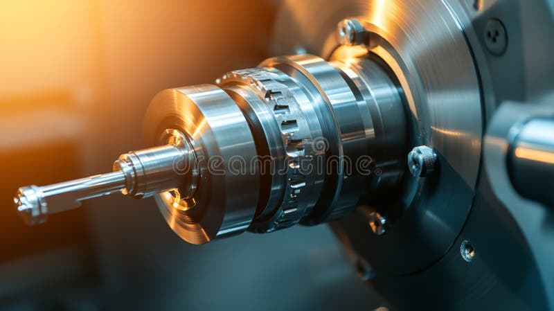 Close Up of Industrial Metal Lathe Machine Component Stock Illustration ...