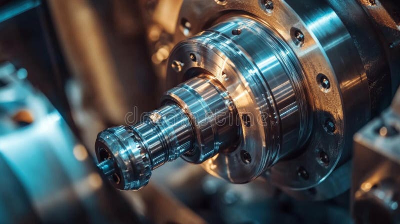Close Up of Industrial Metal Lathe Machine Component Stock Illustration ...