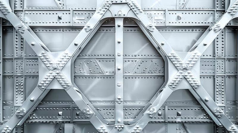 Close-up of Industrial Metal Structure with Intricate Rivets and Beams ...