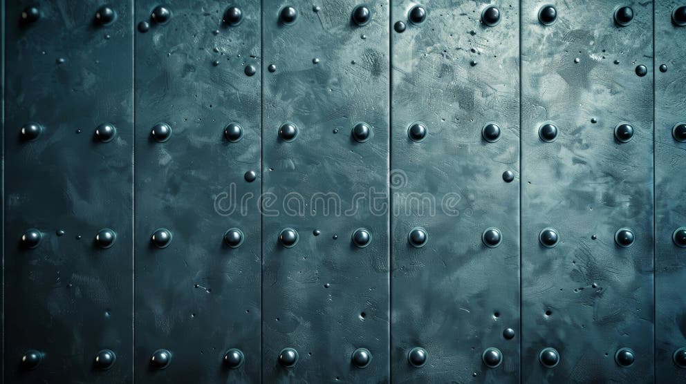 Close-up of Industrial Riveted Metal Surface Stock Illustration ...