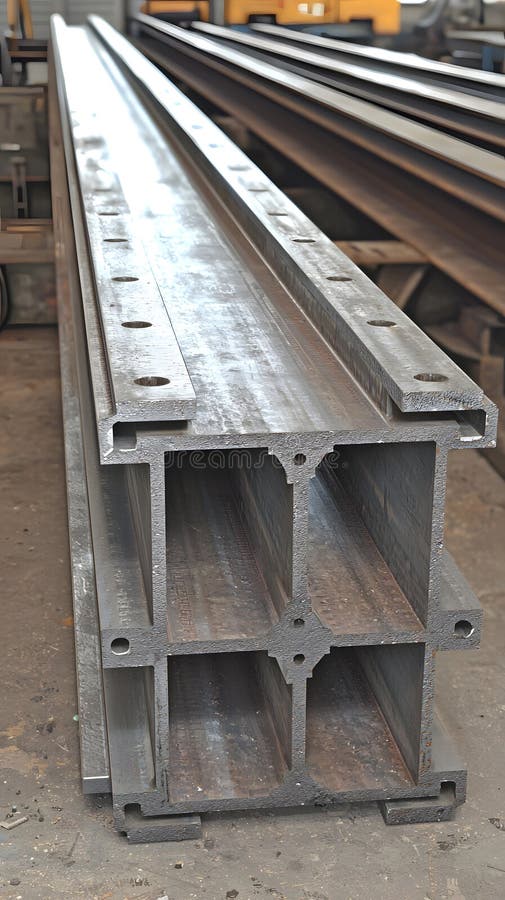 Close-up of Industrial Steel Beams Stock Illustration - Illustration of ...