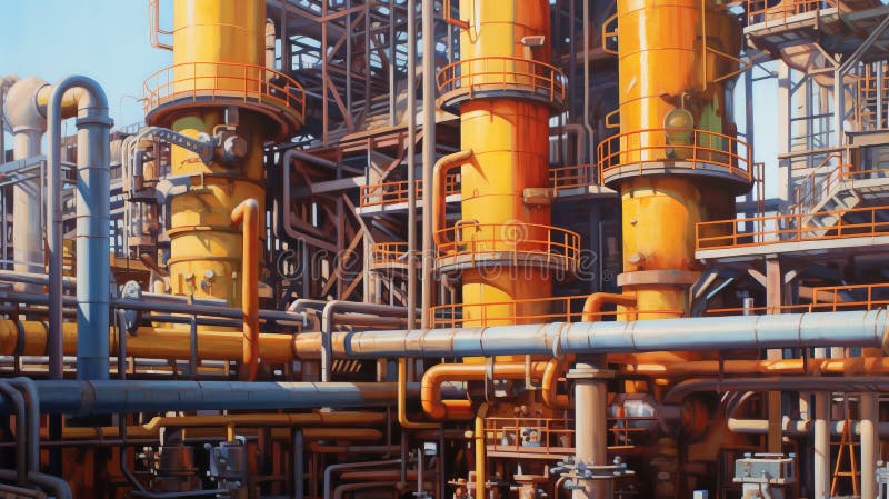Close Up Industrial View Oil Refining Equipment. Generative AI. Stock ... Close Up Industrial View Oil Refining Equipment. Generative AI. Stock ...