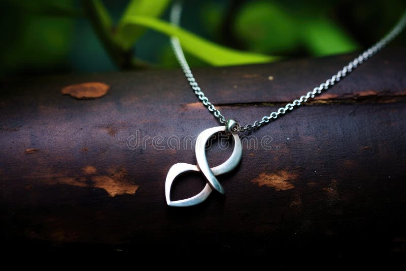 A Close-up of an Infinity Sign Pendant on a Silver Necklace Stock Photo ...