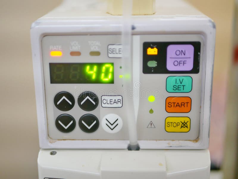 An Infusion Pump Infusing Fluids and Nutrients into a Circulatory ...