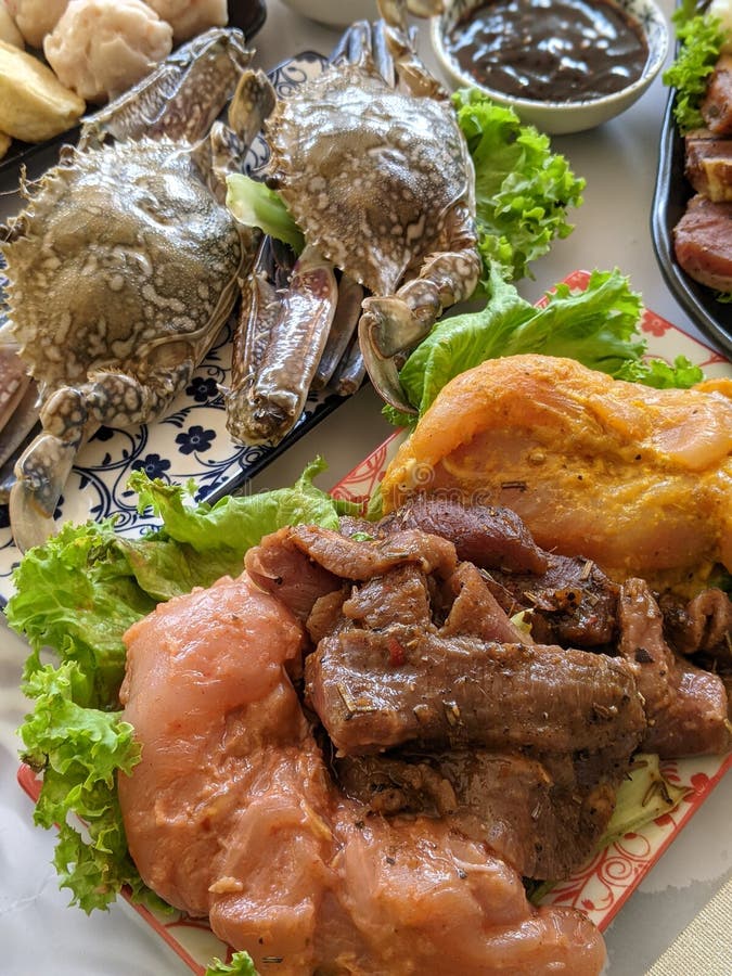 Close Up of Ingredient for Steam Boat Stock Photo - Image of food ...