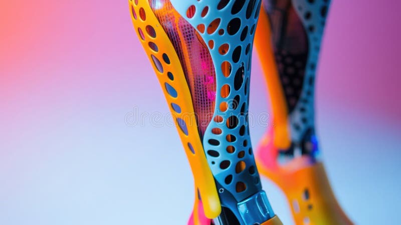 Futuristic Prosthetic Legs with Vibrant Design Stock Illustration ...