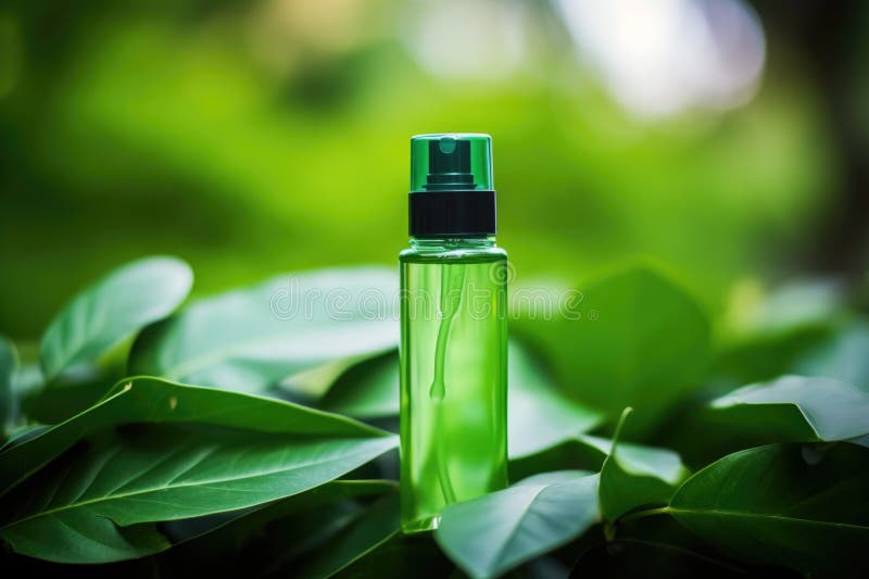 Close-up of Insect Repellent with Green Foliage Backdrop Stock ...