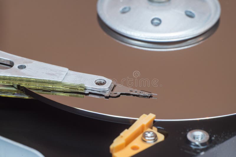 Close Up Inside of Computer Disk Drive HDD Stock Photo - Image of ...