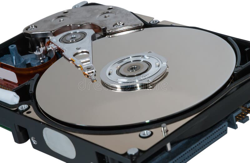 Close Up Inside of Computer Hard Disk Drive Stock Image - Image of ...
