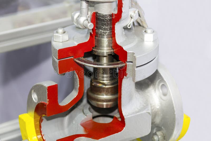 Close Up Inside of Cross Section of Control Valve for Industrial Stock ...