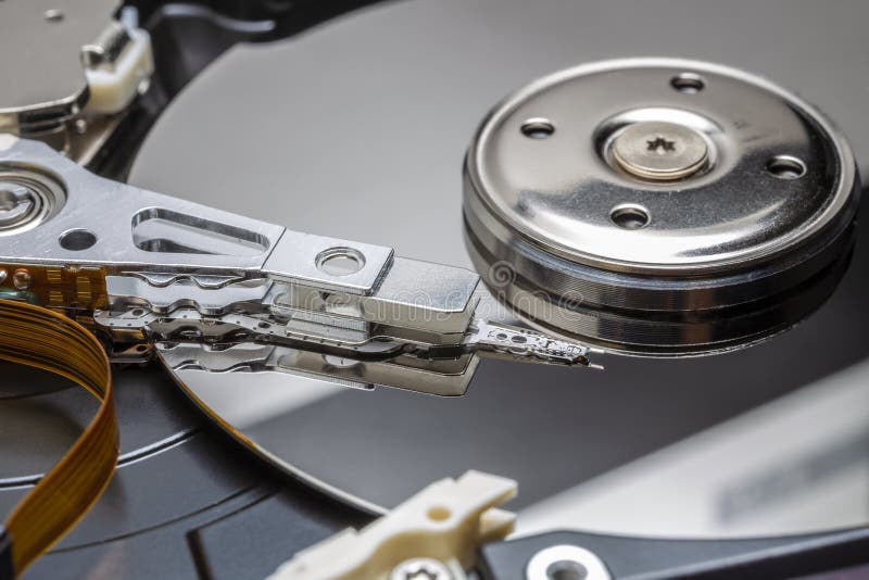 Close-up of Inside the Hard Disk Drive Stock Image - Image of file ...