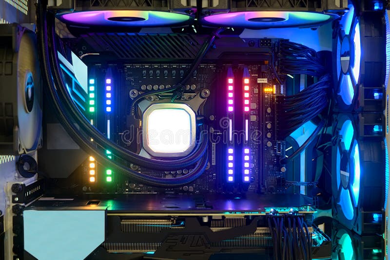 Inside High Performance Desktop PC and Cooling System on CPU Socket ...