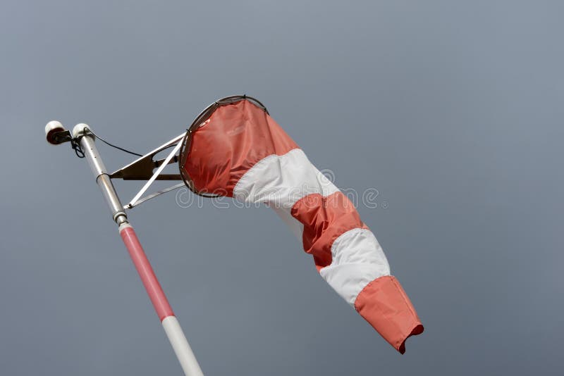Windsock Close Up on Gray Sky Background Stock Image - Image of ...