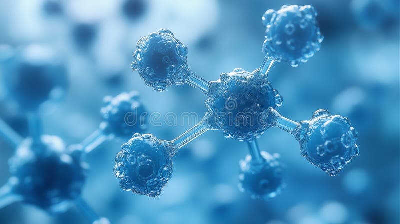 A Close-up of Interconnected Blue Molecules, Symbolizing Scientific ...