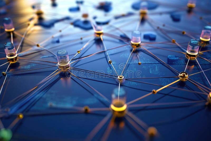 A Close-up of Interconnected Devices Forming a Network Stock Photo ...