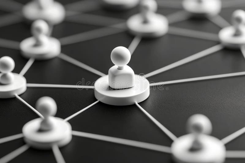 Close Up of Interconnected Game Pieces on a Network Grid Symbolizing ...