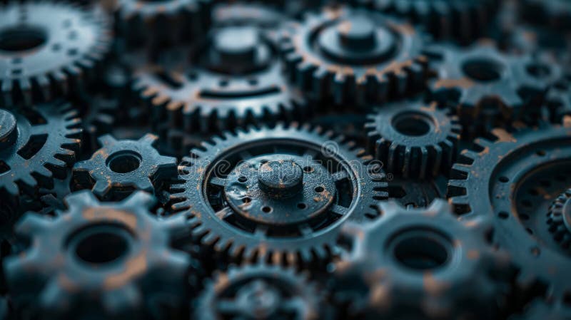 Close-up of Interconnected Gears and Cogs. Stock Image - Image of ...