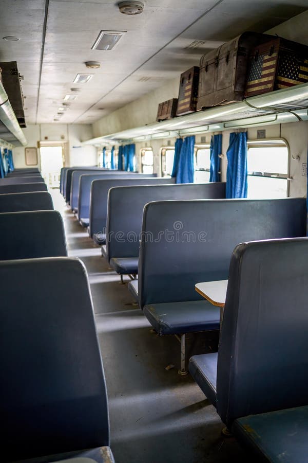 A Close-up of the Interior of an Abandoned Train Passenger Carriage ...