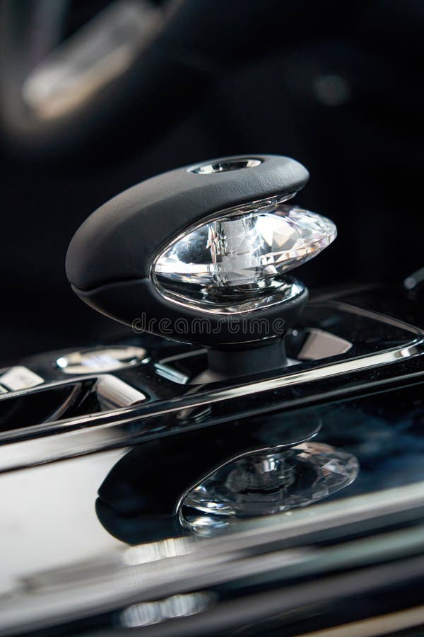 Close-up of the Interior and Center Console of a New Energy Electric ...