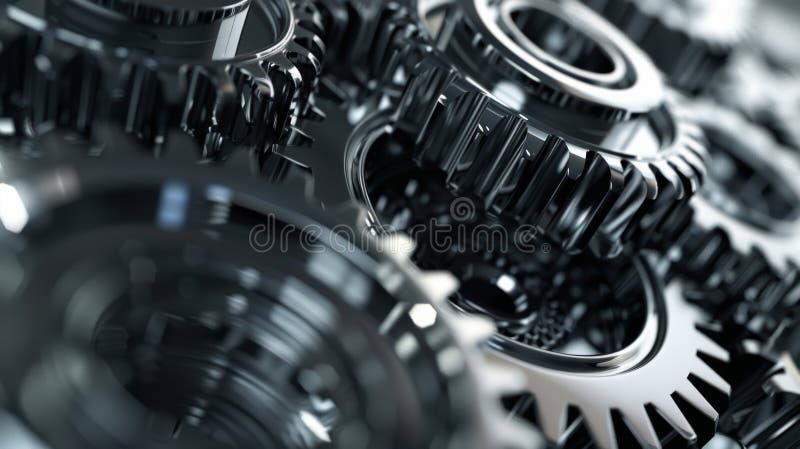 Close-up of Interlocking Gears or Cogs, Highlighting the Intricate ...