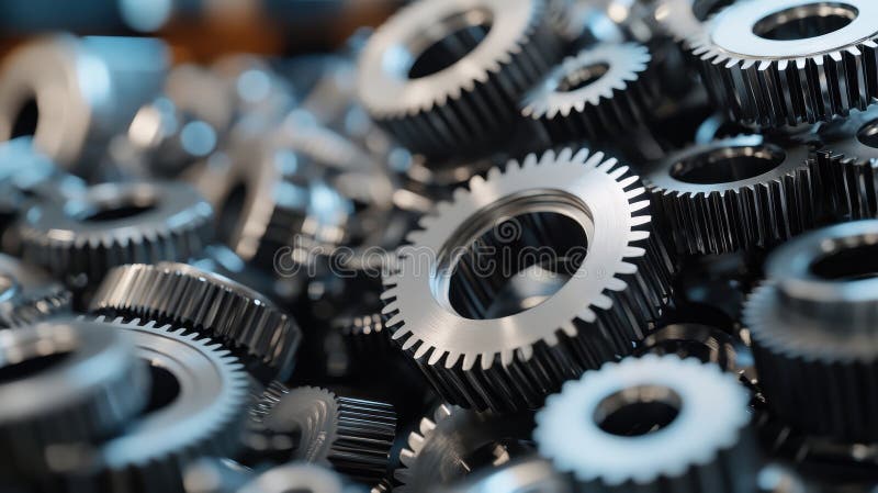 Close-Up of Interlocking Gears Demonstrating Teamwork and Mechanical ...
