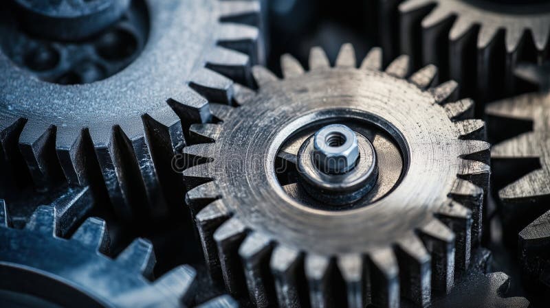 Close-up of Interlocking Gears Stock Image - Image of industrial, wheel ...