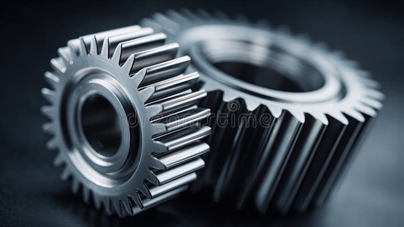 Close-up of Interlocking Gears, Highlighting Mechanical Components and ...