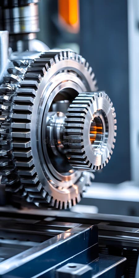 Close-up of Interlocking Gears in Motion Stock Illustration ...