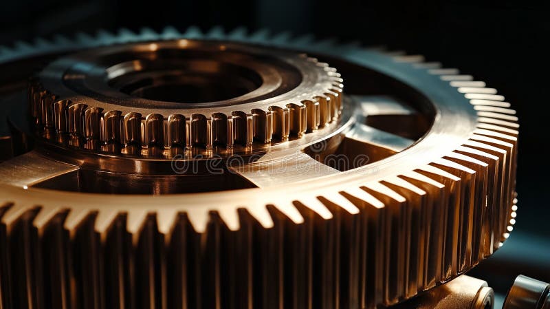 Close Up of Interlocking Gears Rotating Smoothly in Perfect Harmony ...