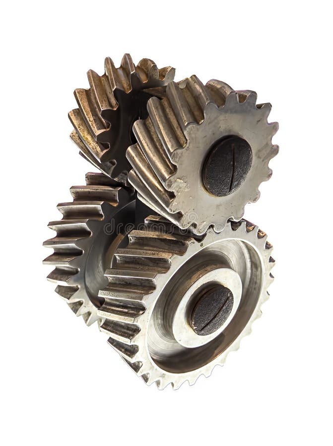 Close-Up of Interlocking Metal Gears Stock Photo - Image of technology ...