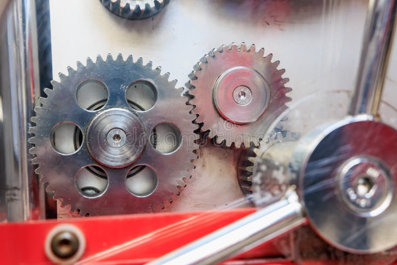 Close-up of Interlocking Metal Gears in a Mechanical Device Stock Photo ...