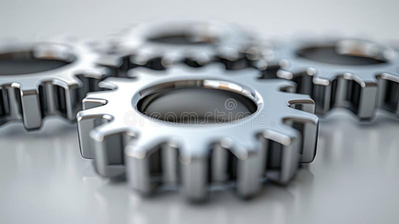 Close-up of Interlocking Metal Gears in a Mechanical Setup. Stock Photo ...