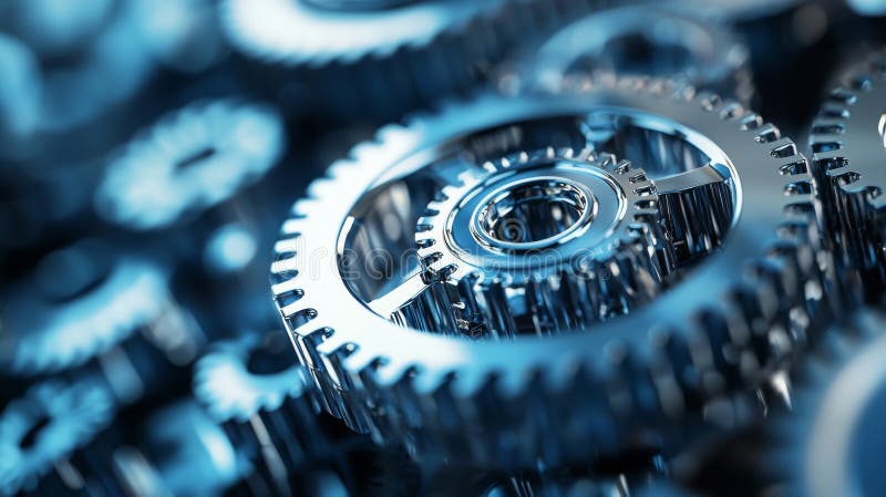 Close-up of Interlocking Metal Gears in Motion Stock Photo - Image of ...