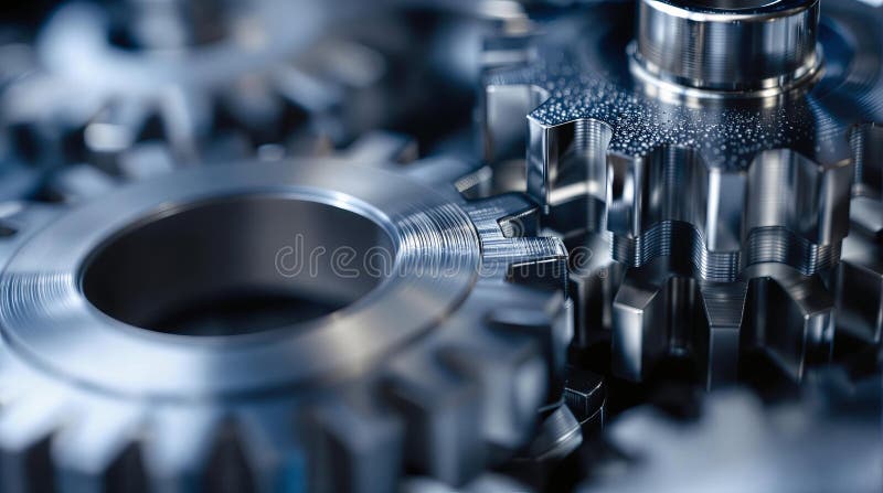 Close-up of Interlocking Metallic Gears Showcasing Precision ...