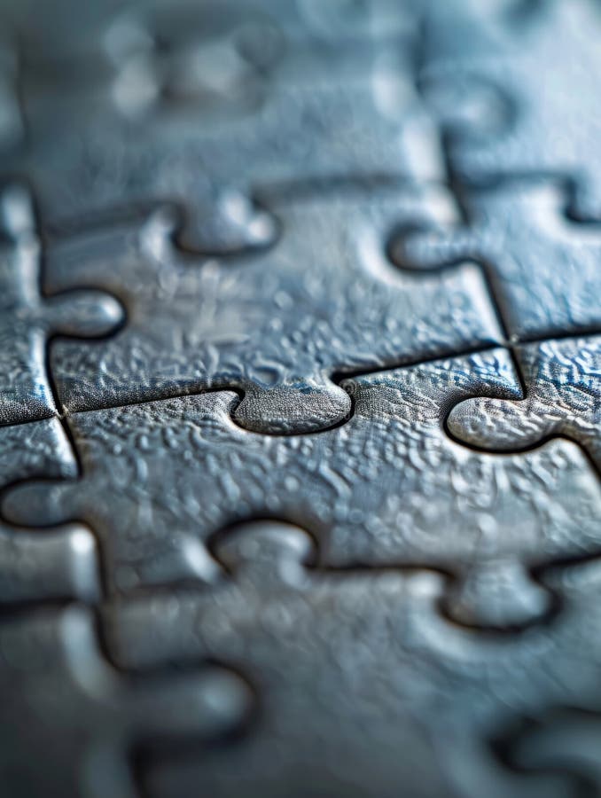 Close-up of Interlocking Metallic Puzzle Pieces. Stock Image - Image of ...
