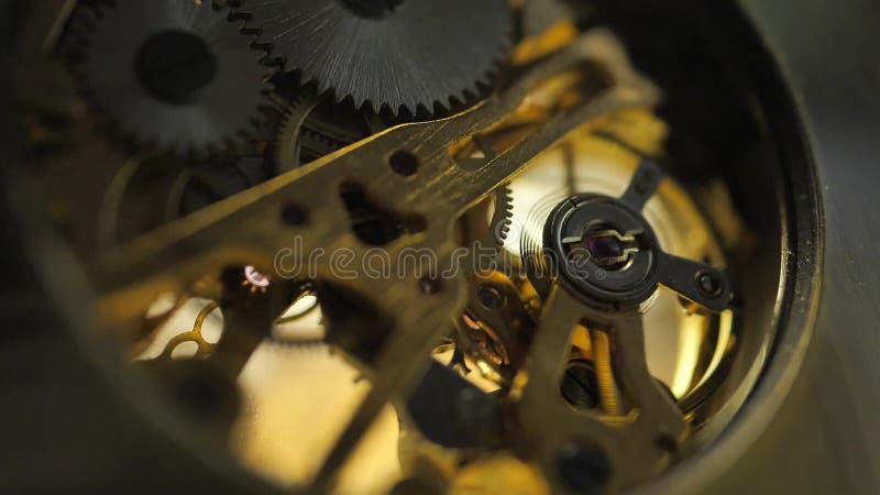 Clock Mechanism with Gears Works Stock Footage - Video of cogwheel ...