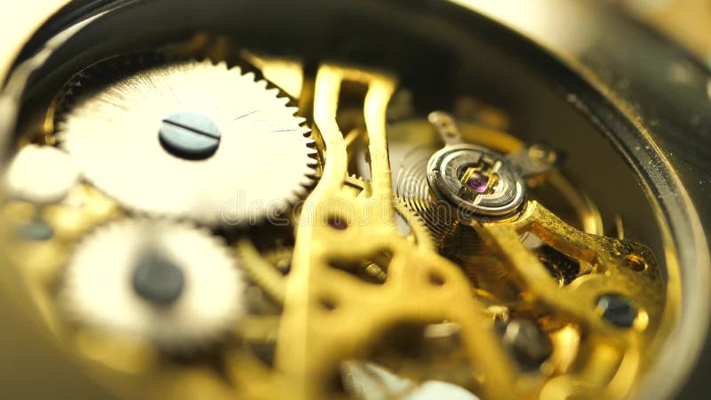 Clock mechanism stock video. Video of gearing, precision - 146157155