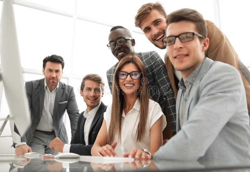Close Up.international Business Team in the Workplace Stock Image ...
