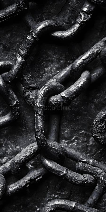 Close-up of Intertwined Dark Chain Links Stock Illustration ...