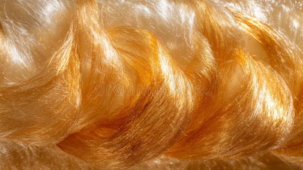 Close-up of Intertwined Golden and White Threads Stock Illustration ...