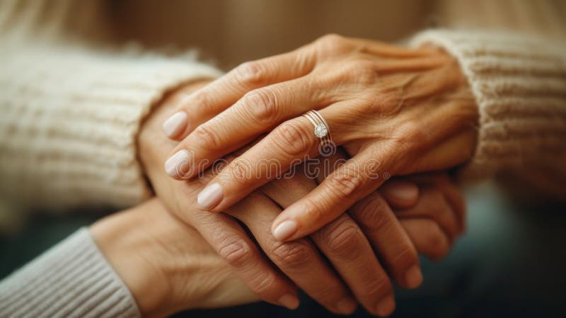 A Close-up of Intertwined Hands, Showcasing the Tenderness and ...