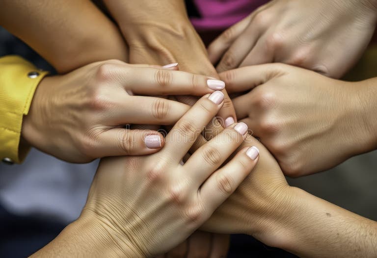 Close Up of Intertwined Hands, Symbolizing Unity and Support ...