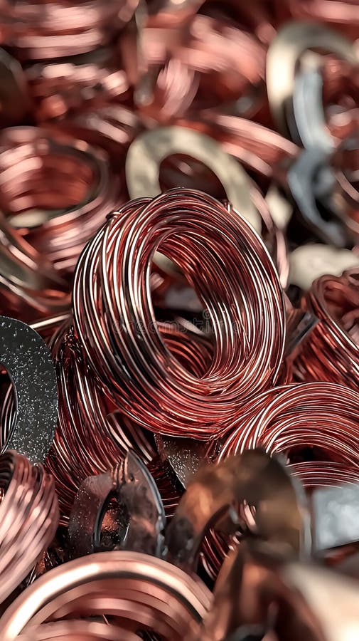 Close-up of Intertwined Metal Wire Loops Stock Illustration ...
